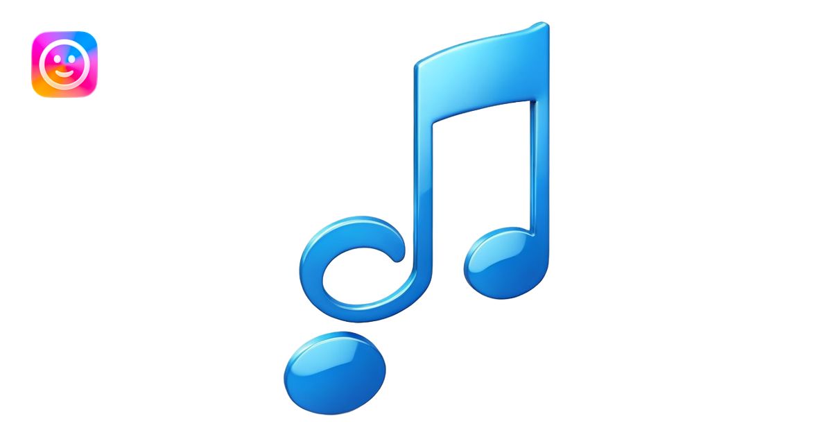 3D blue music icon logo note no background unique emoji | AI Emoji ...