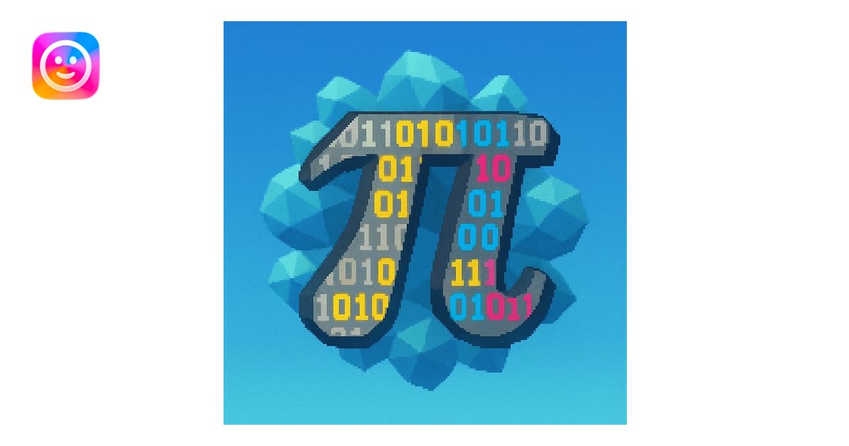 a custom emoji that combines the π (pi) math symbol, binary code, and a ...