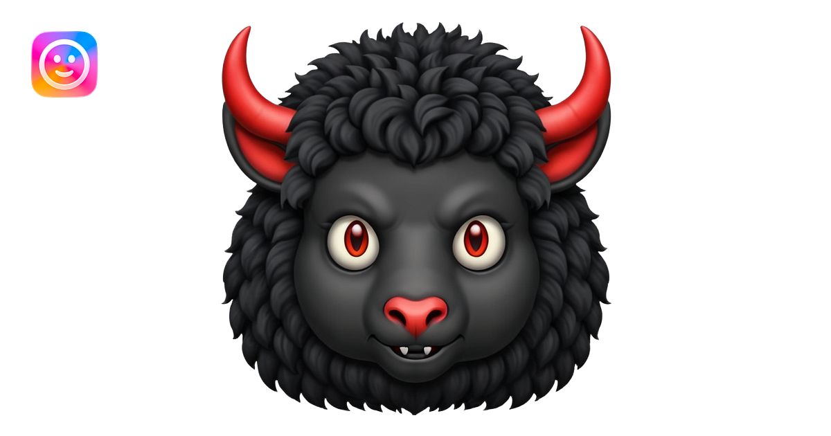 Black sheep with devil horns emoji | AI Emoji Generator