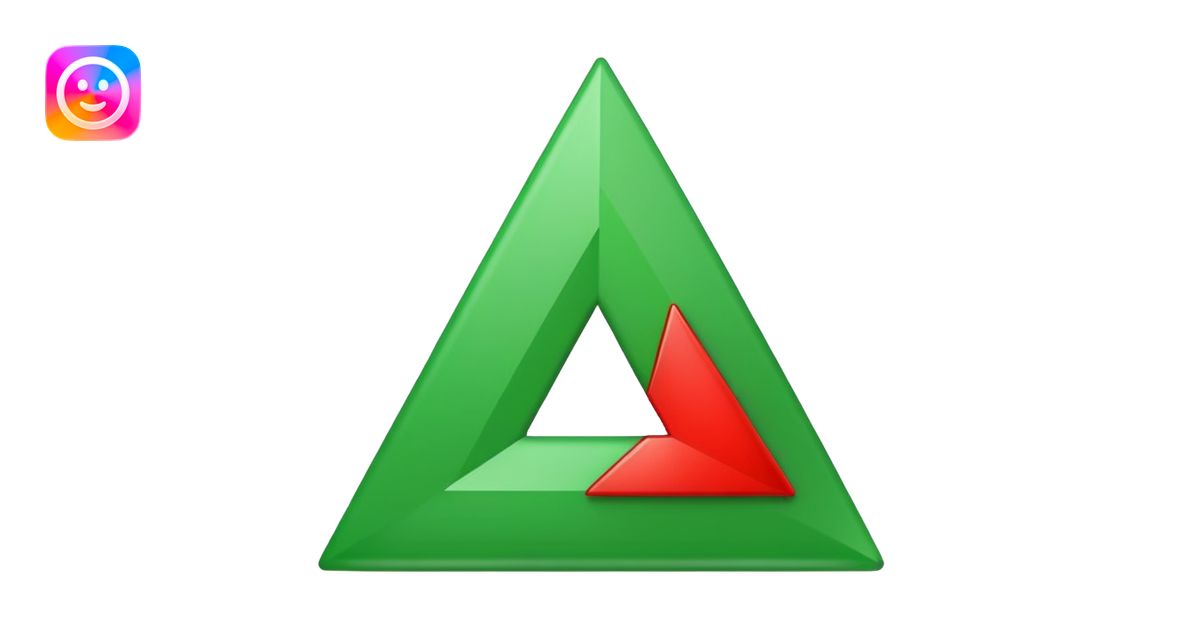 green upward-pointing triangle, exactly like the red triangle emoji 🔺 ...
