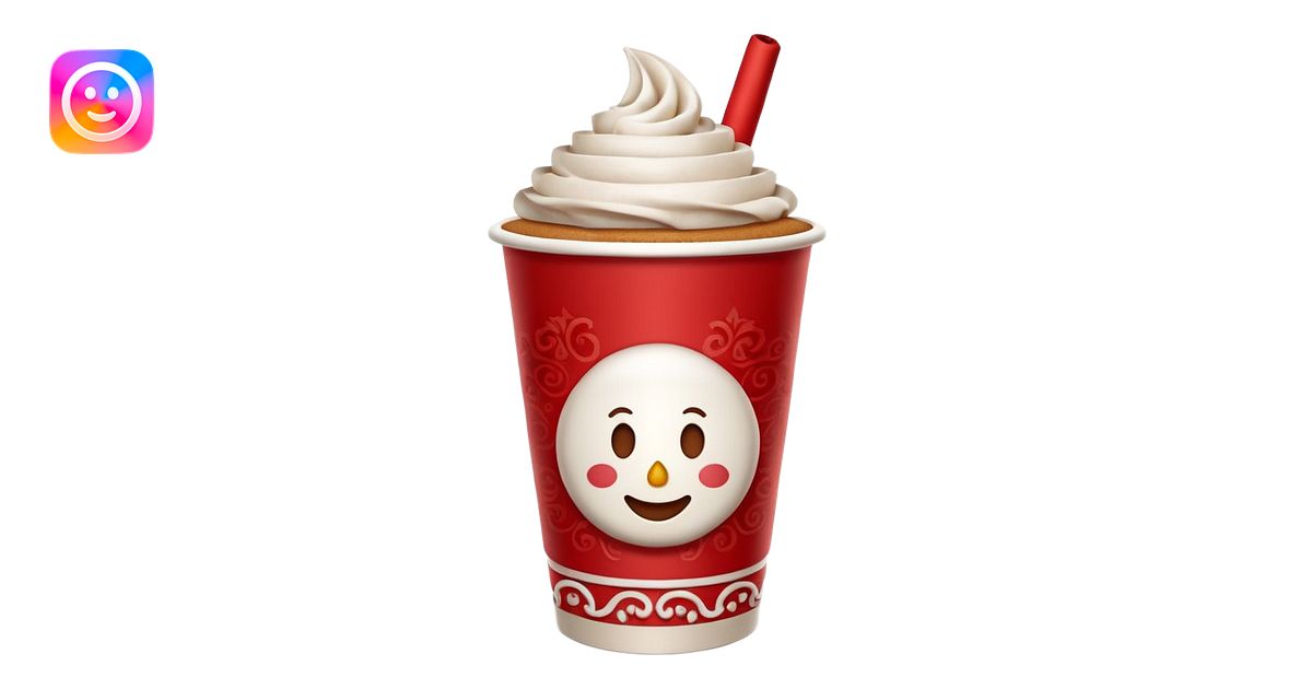 3D emoji of a festive paper cup from the Moscow Red Square Christmas ...