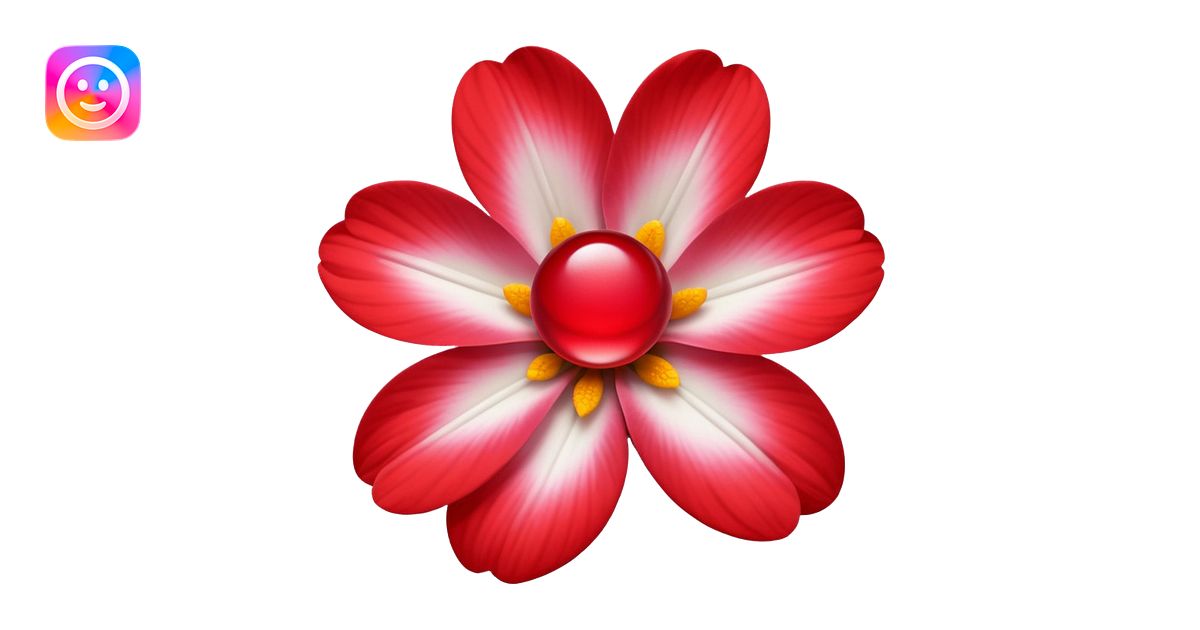 flower with a red drop in the center emoji | AI Emoji Generator
