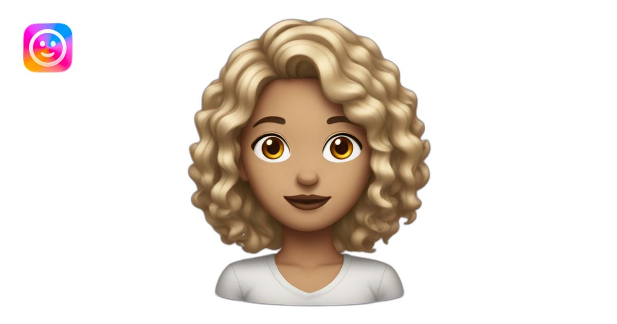 matt girl with short wavy dark hair emoji | AI Emoji Generator