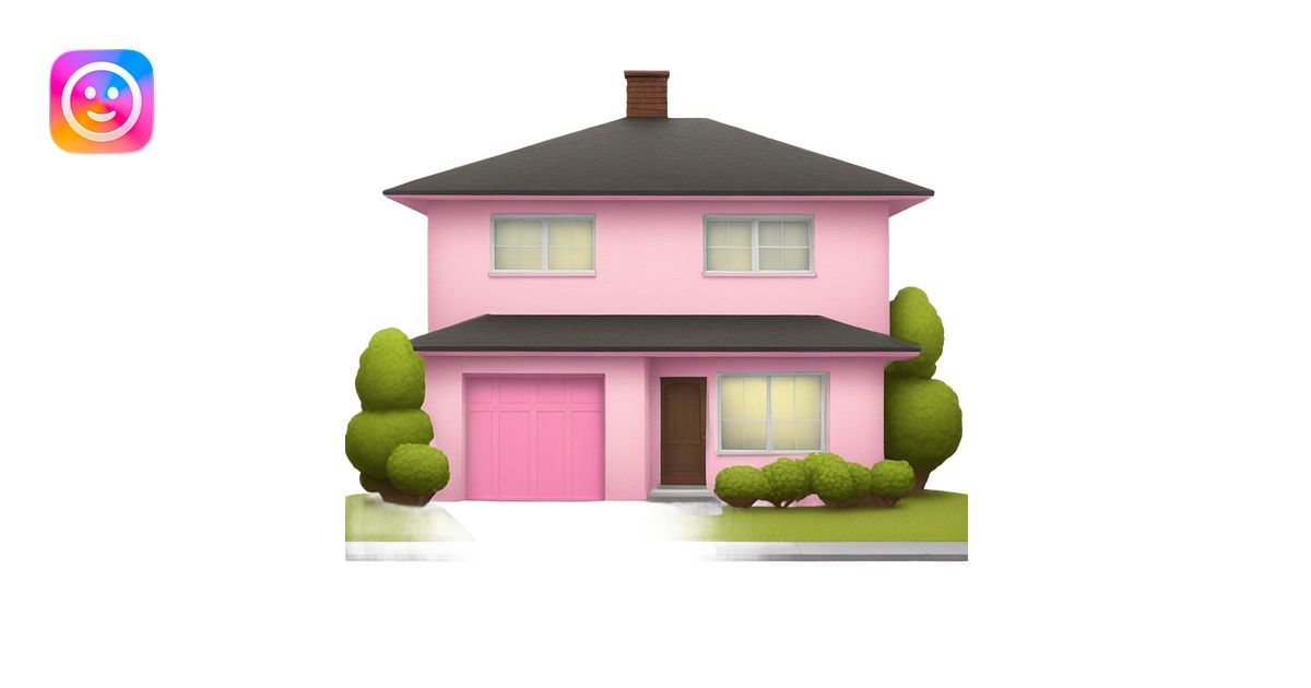Pink mid centery home emoji | AI Emoji Generator