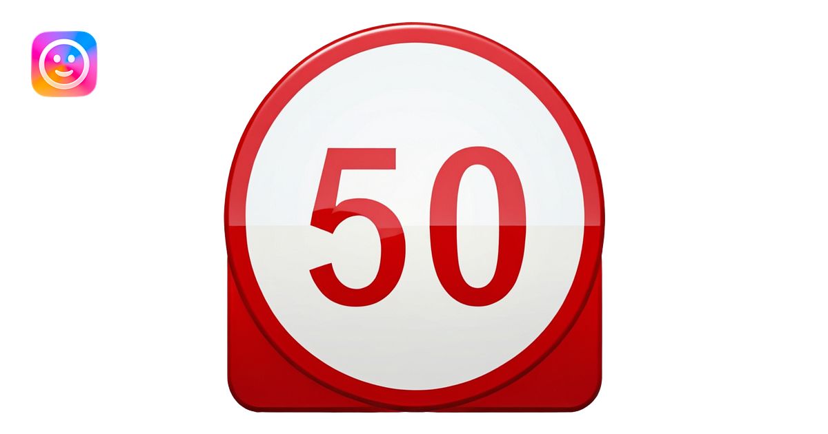 50 speed limit red uk emoji | AI Emoji Generator