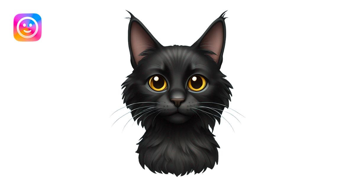 Black Maine coon cat emoji | AI Emoji Generator