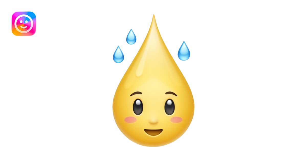 Yellow Drop of Water with no face emoji | AI Emoji Generator