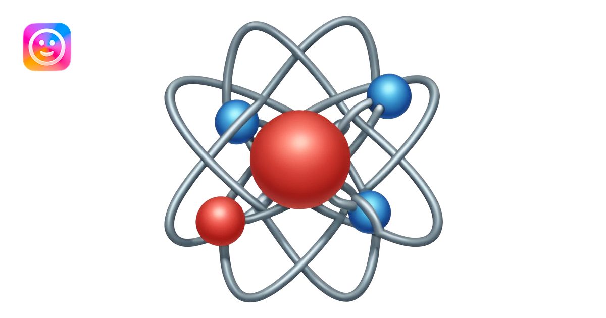 A simple and eye catching emoji of Atoms, designed to be able to be ...