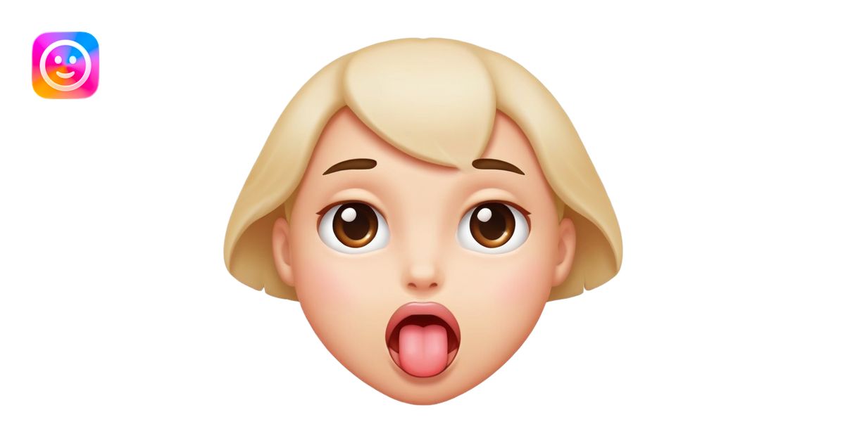 blushing face with eyes rolled up and tongue out emoji | AI Emoji Generator