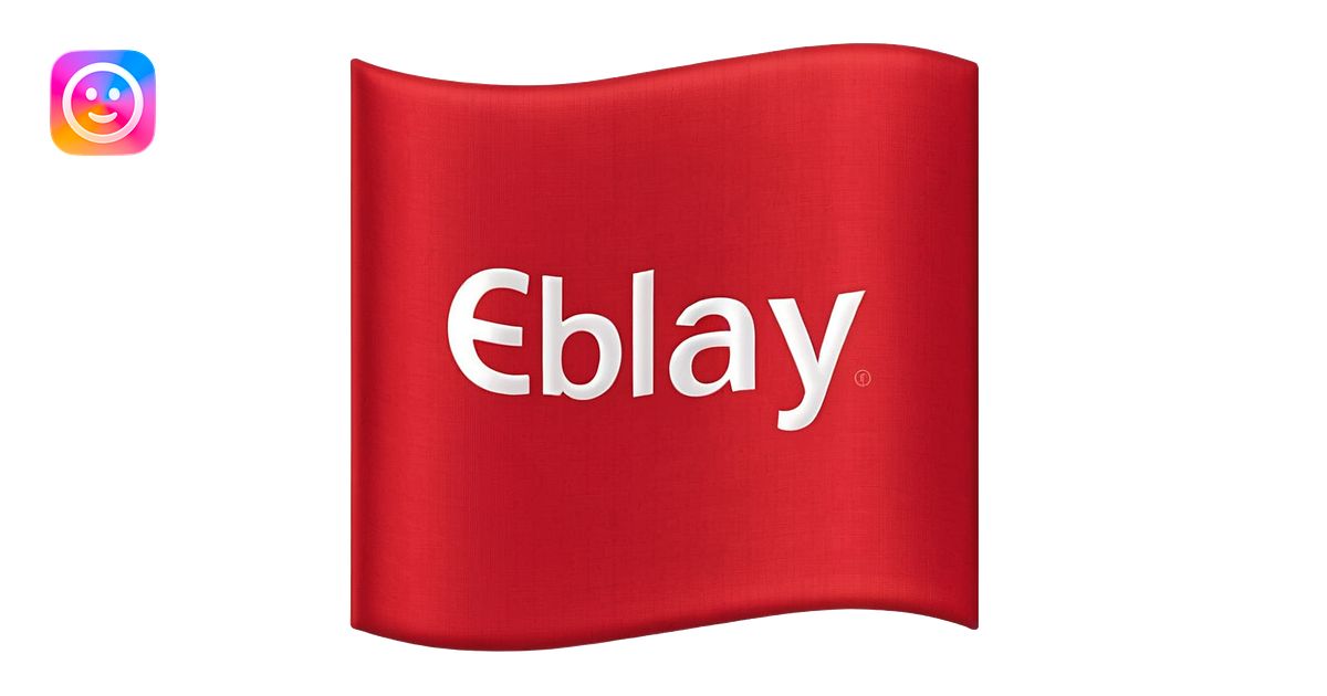 red flagg with ebay words on them emoji | AI Emoji Generator