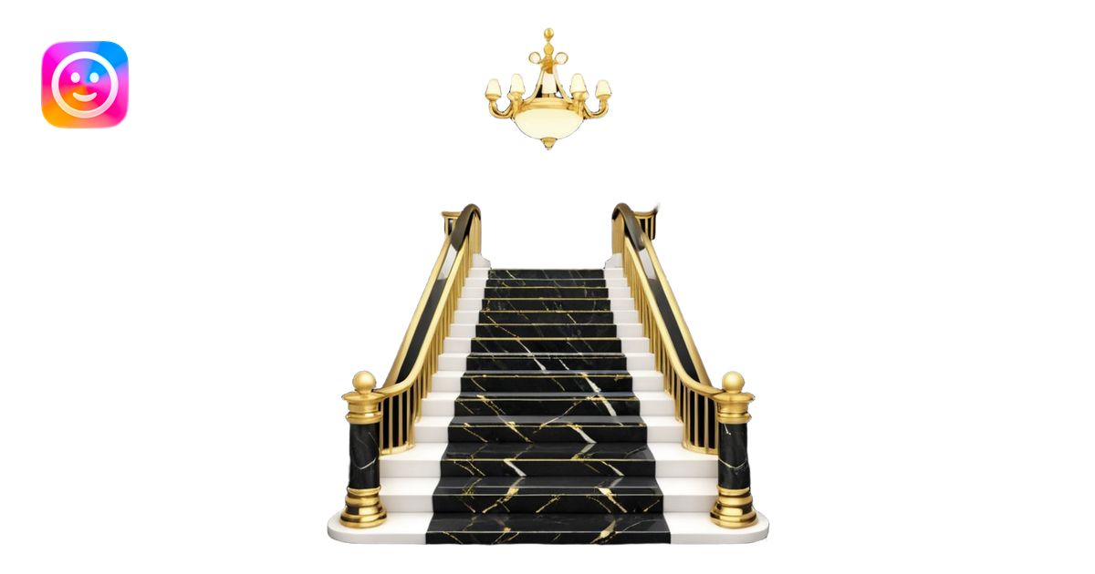 Luxurious black marble hallway stairs with gold and white accents emoji ...