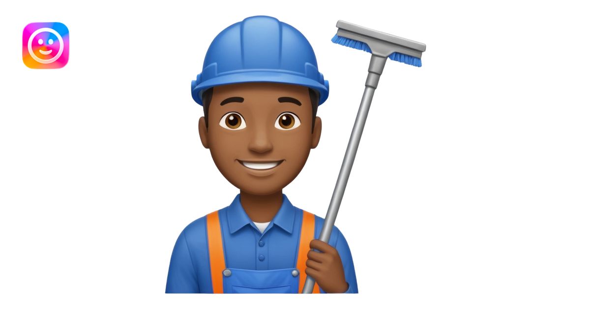 Window Cleaner black man emoji | AI Emoji Generator