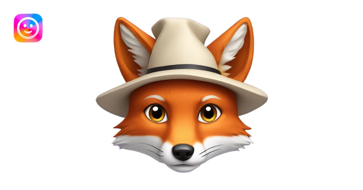 Fox with odd hat emoji | AI Emoji Generator