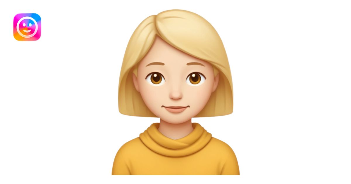 A simple emoji-style character with a gentle, soft smile and eyes ...