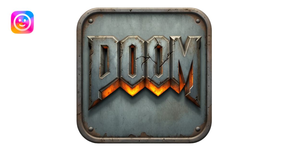 DOOM METAL TEXT LOGO emoji | AI Emoji Generator