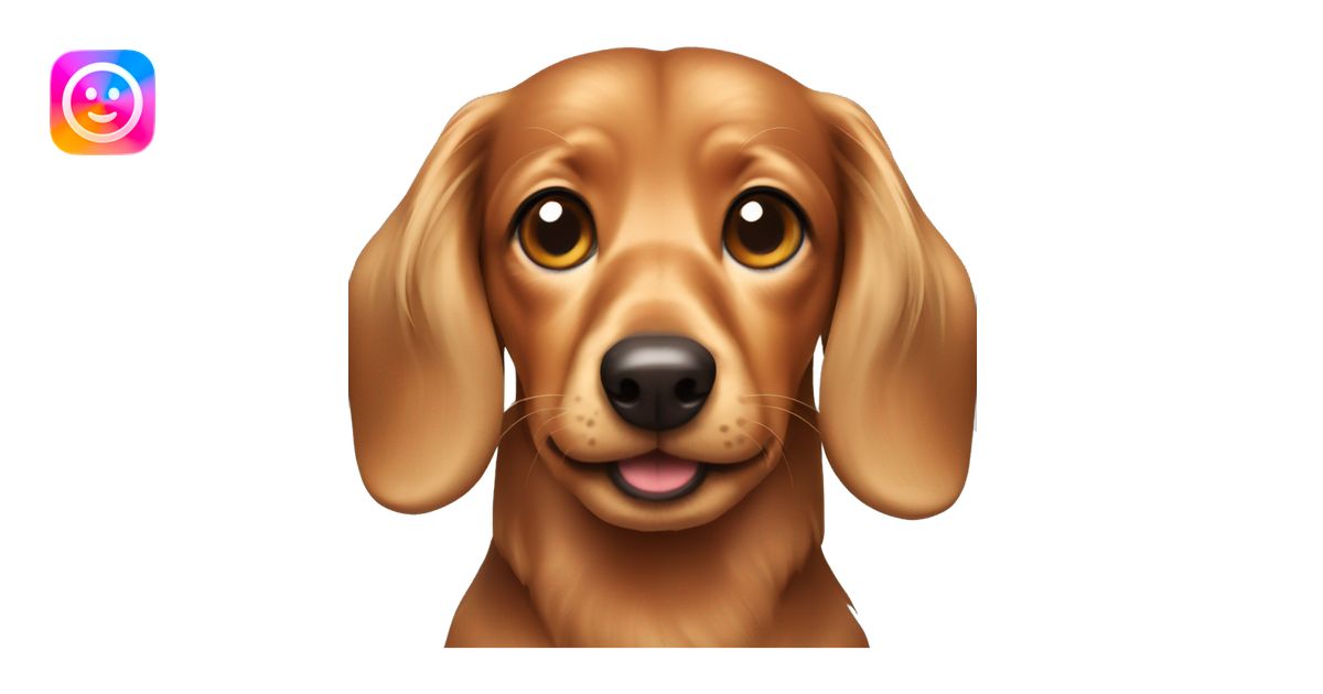 cute mini long hair daschund dog emoji | AI Emoji Generator