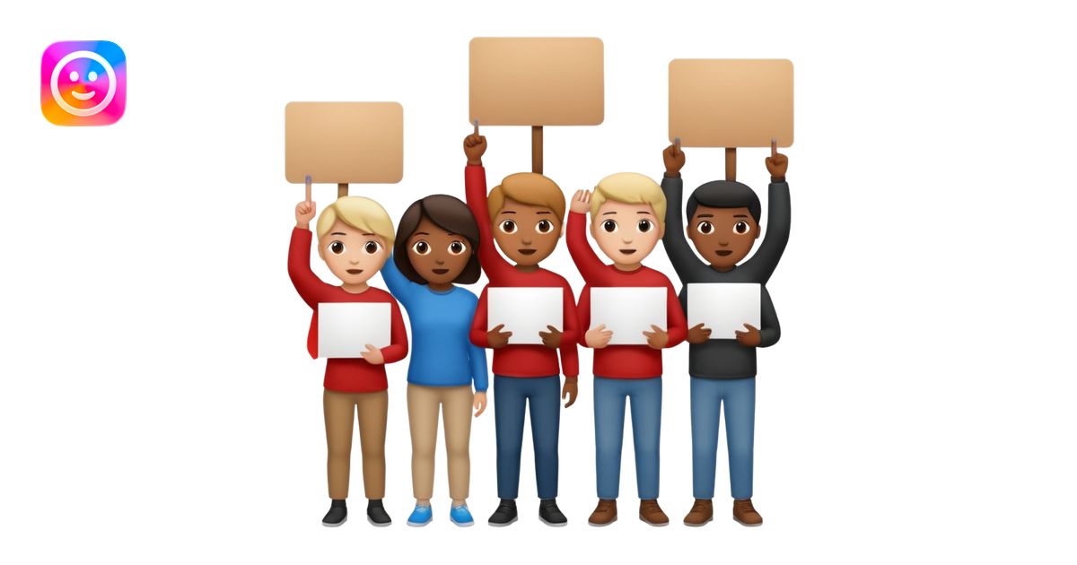 people staging a demonstration emoji | AI Emoji Generator
