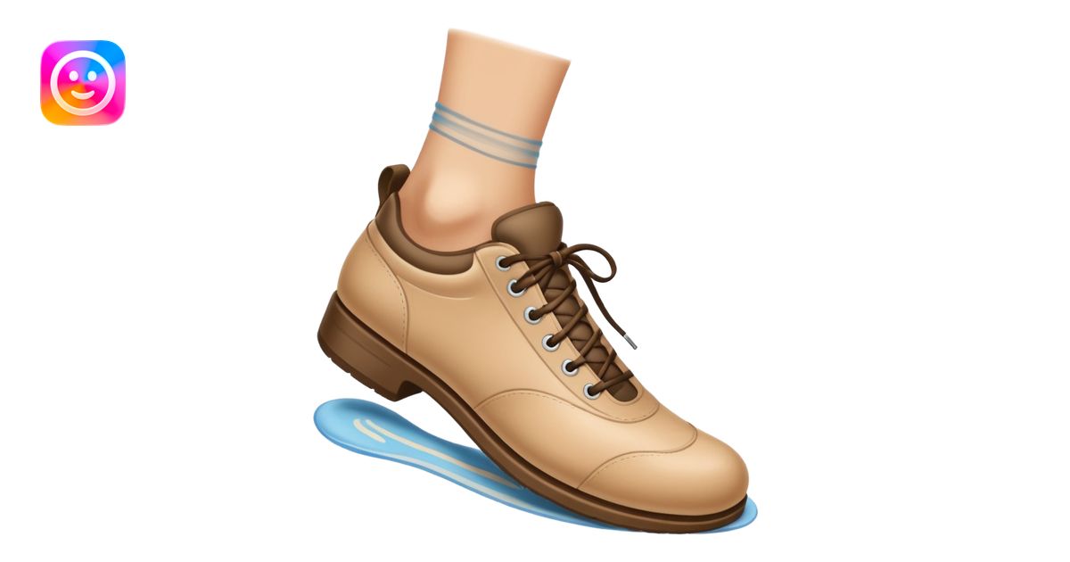 a shoe with a foot inside, stepping and showing a clear shoe print ...