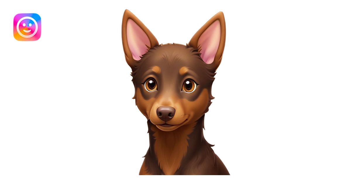 Cinematic Cute Brown and Tan Kelpie Portrait Emoji, Head tilted ...