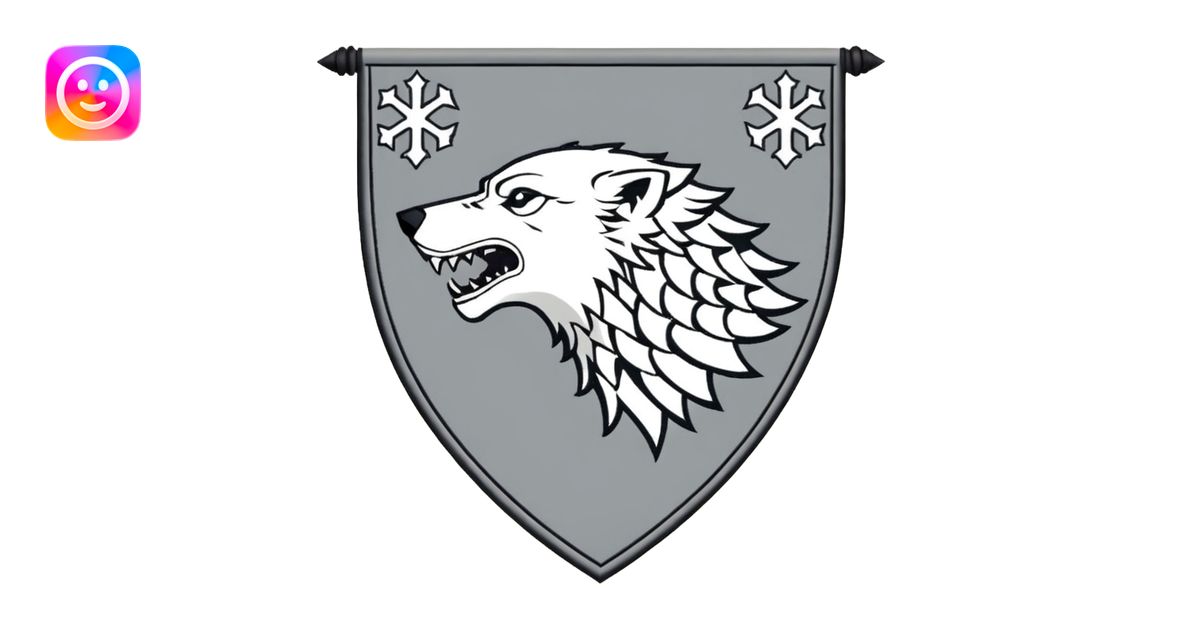 In game of thrones house stark banner wolf emoji | AI Emoji Generator