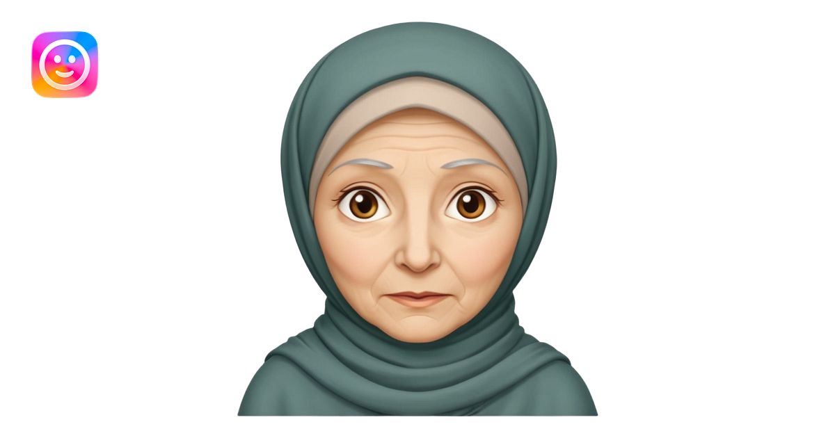 old woman with hijab neutral face white emoji | AI Emoji Generator
