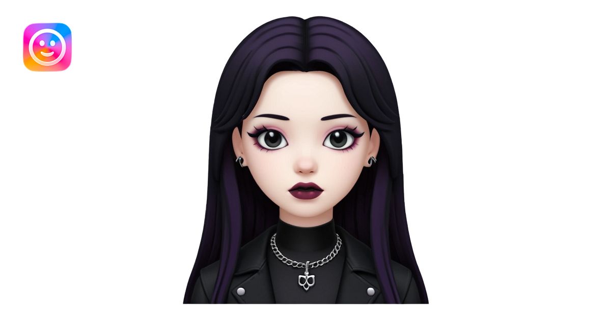 realistic 3d soft blackpink goth emoji | AI Emoji Generator