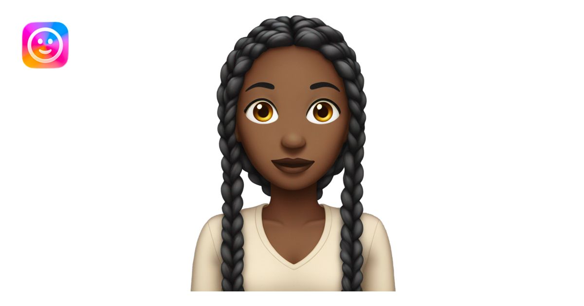 black woman with long braids and long lashes emoji | AI Emoji Generator