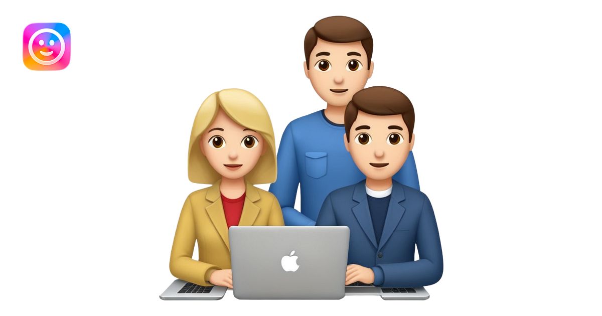two people, woman and men using laptop emoji | AI Emoji Generator