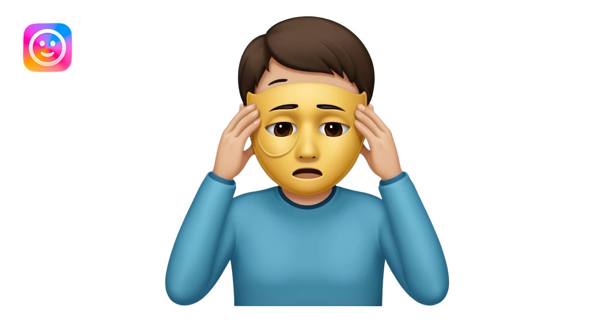 Crying behind mask emoji | AI Emoji Generator