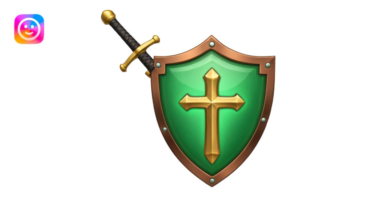 discord emoijis for a sword shield and healing icon in the same styler ...