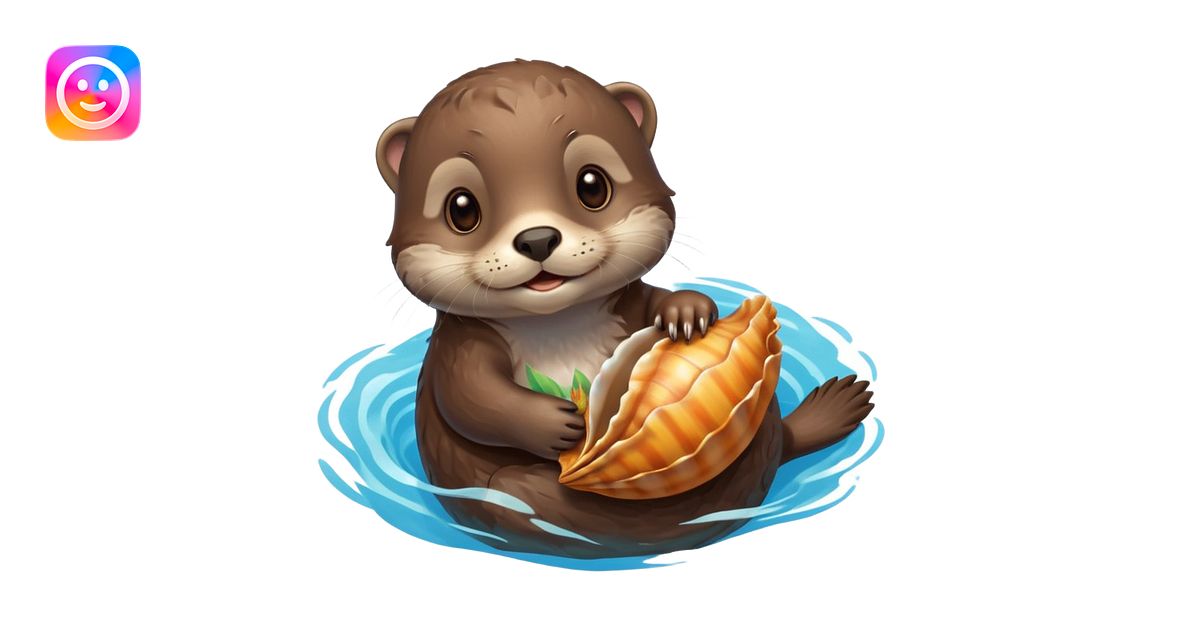 adorable otter floating on clearly visible blue water with waves ...