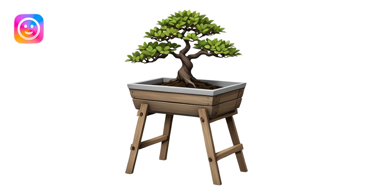 standing slanted bonsai pot Plant rack made from the wood of old oak ...