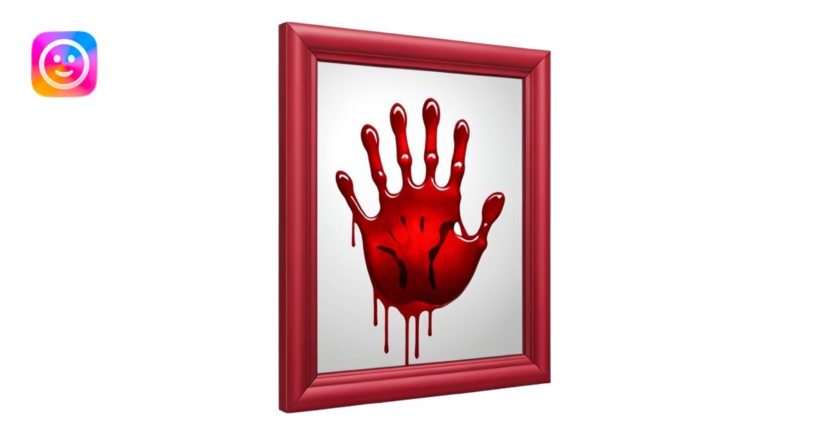 bathroom mirror blood handprint emoji | AI Emoji Generator