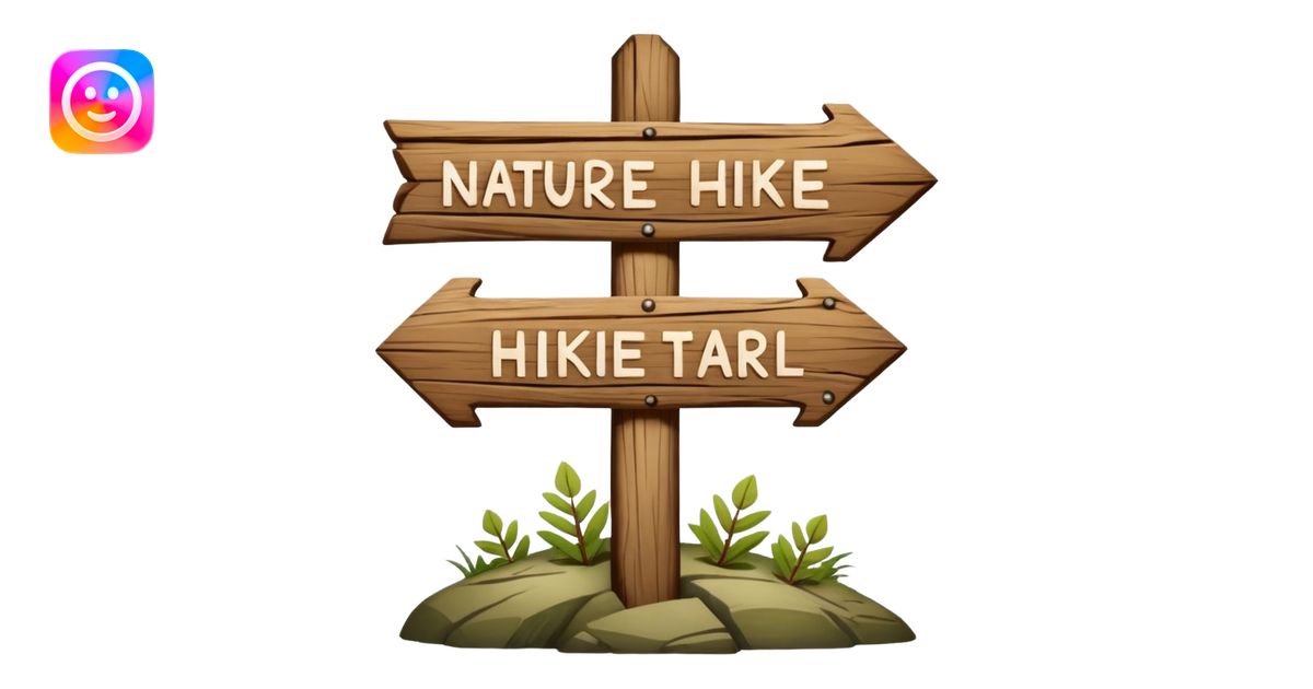 wooden nature park hike trail sign emoji | AI Emoji Generator