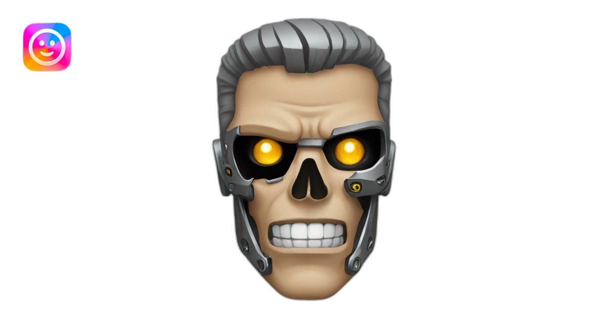 Terminator half human face emoji | AI Emoji Generator