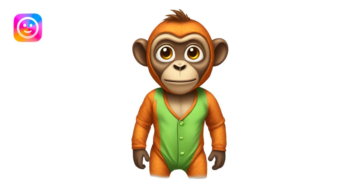 Monkey wearing a dinosaur pj emoji | AI Emoji Generator