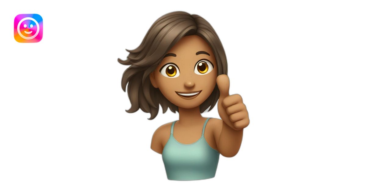 girl showing thumb up emoji | AI Emoji Generator