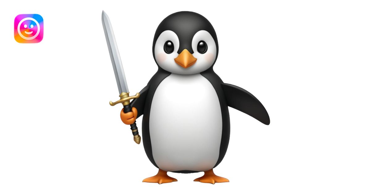 Penguin holding a sword emoji | AI Emoji Generator