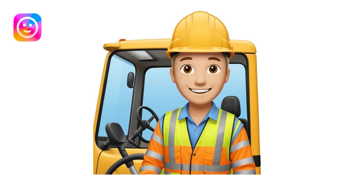 Scaffolder driving lorry after passing driving test emoji | AI Emoji ...