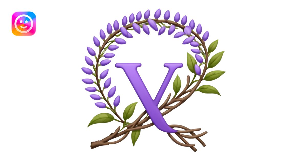 check mark made out of wisteria vine emoji | AI Emoji Generator