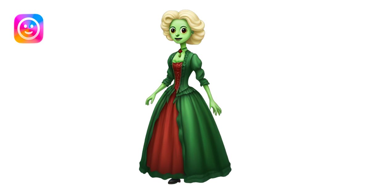 "galora green blonde alien woman" in red Victorian dress red elegant ...