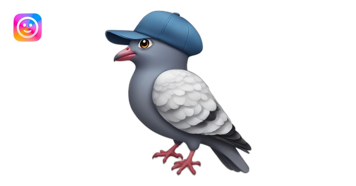 pigeon wearing a pigeon hat emoji | AI Emoji Generator