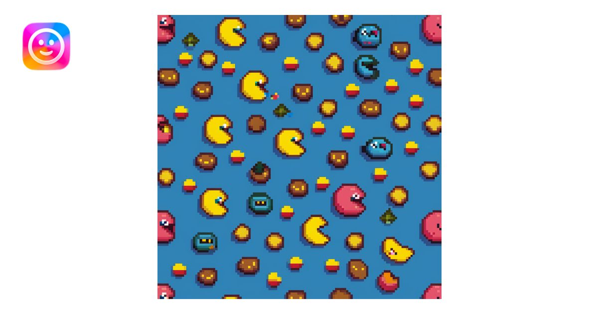 Pac-Man character eating dots in 8-bit arcade style emoji | AI Emoji ...