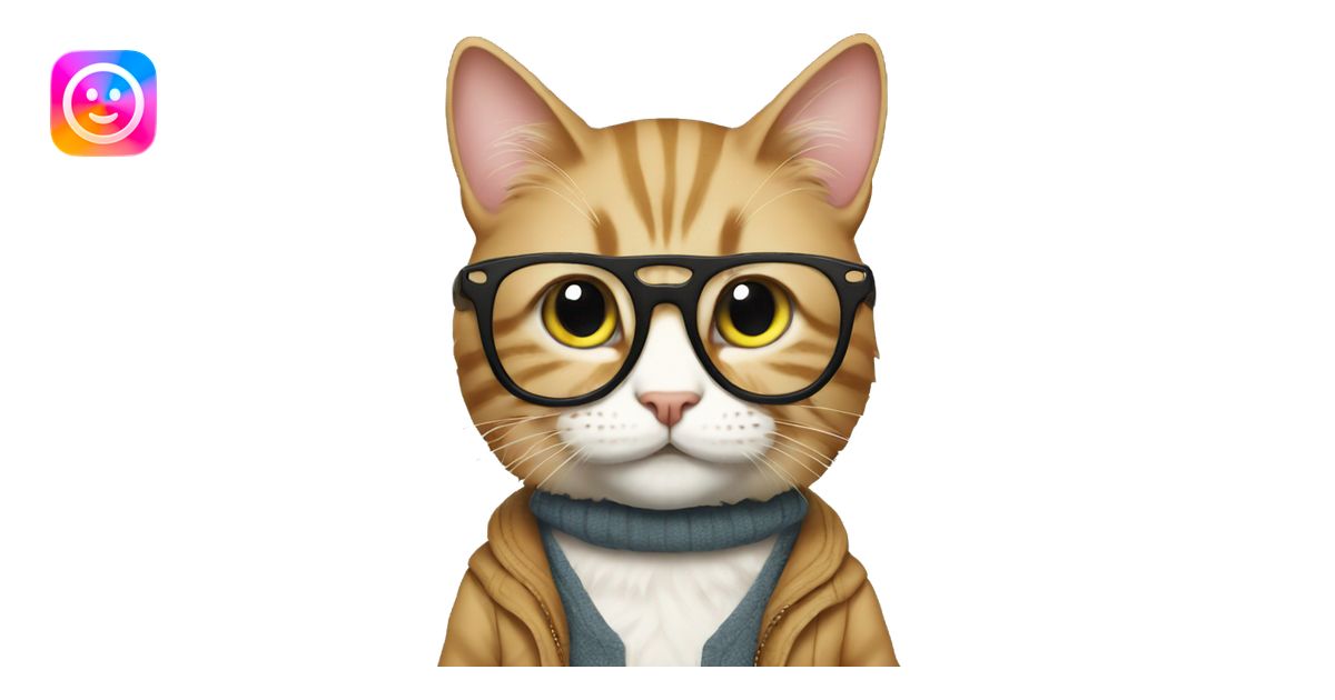 Hipster cat emoji | AI Emoji Generator