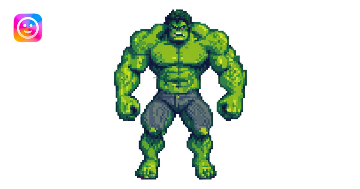 Hulk muscular green superhero in a dynamic pose illustration | AI Emoji ...