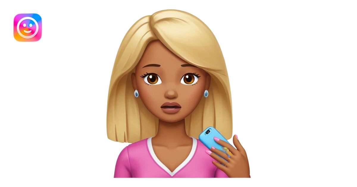 brown skin blonde barbie crying emoji | AI Emoji Generator