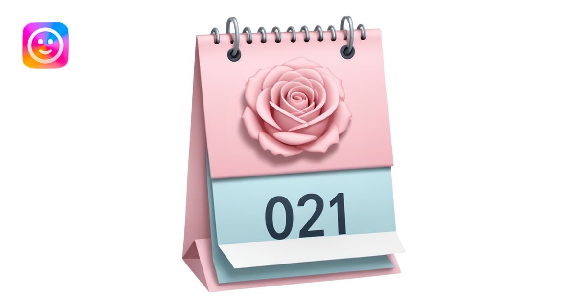 un calendrier avec une date entourée. Tons pink/rose emoji | AI Emoji ...