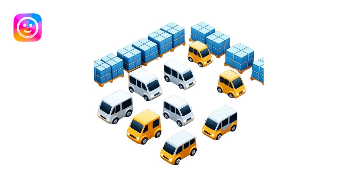 create a realistic emoji of a futuristic warehouse automation. A ...