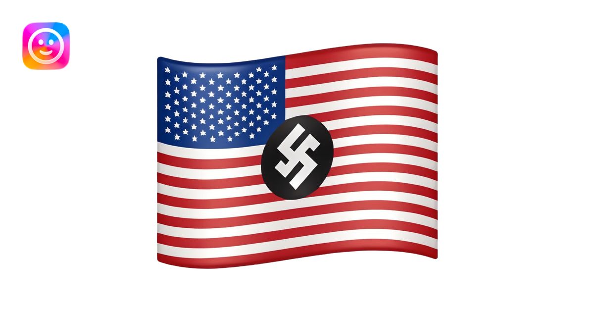 United States flag with a swastika symbol replacing the stars emoji ...