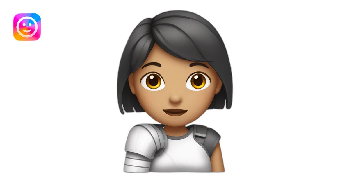 Girl with a broken arm in a cast emoji | AI Emoji Generator